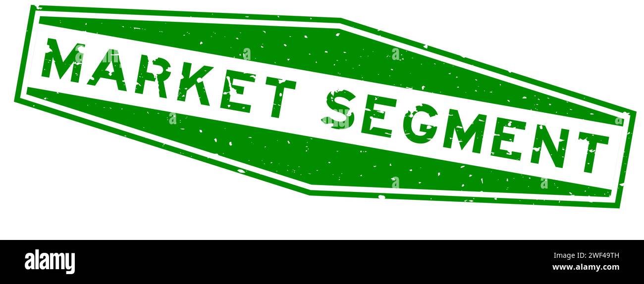 Grunge green market segment word hexagon rubber seal stamp on white background Stock Vector ...