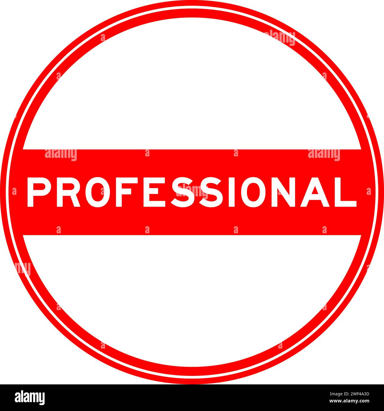 Black color round seal sticker in word professional on white background ...