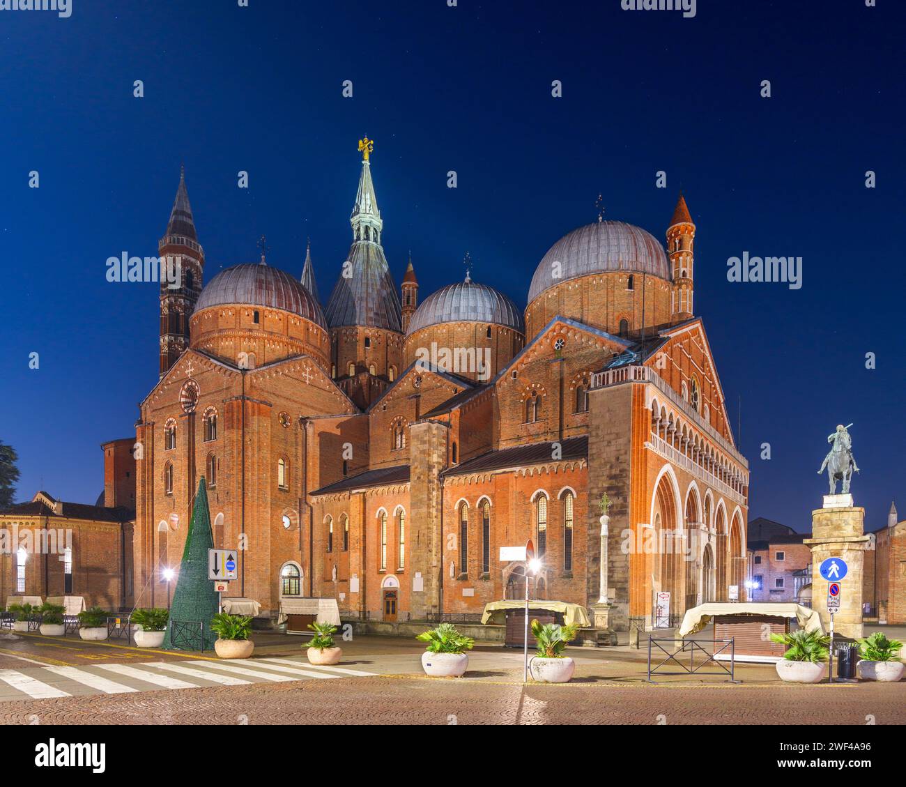 Padua, Italy at the Basilica of Saint Anthony of Padua at night Stock ...