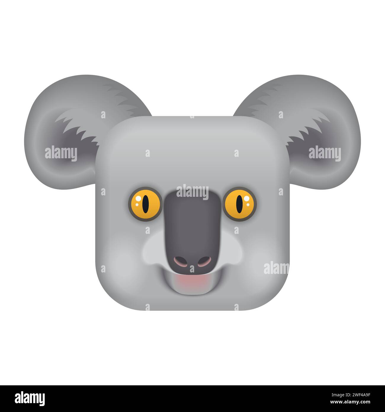 Cute koala face, Australian bear head in square shape, animal avatar ...