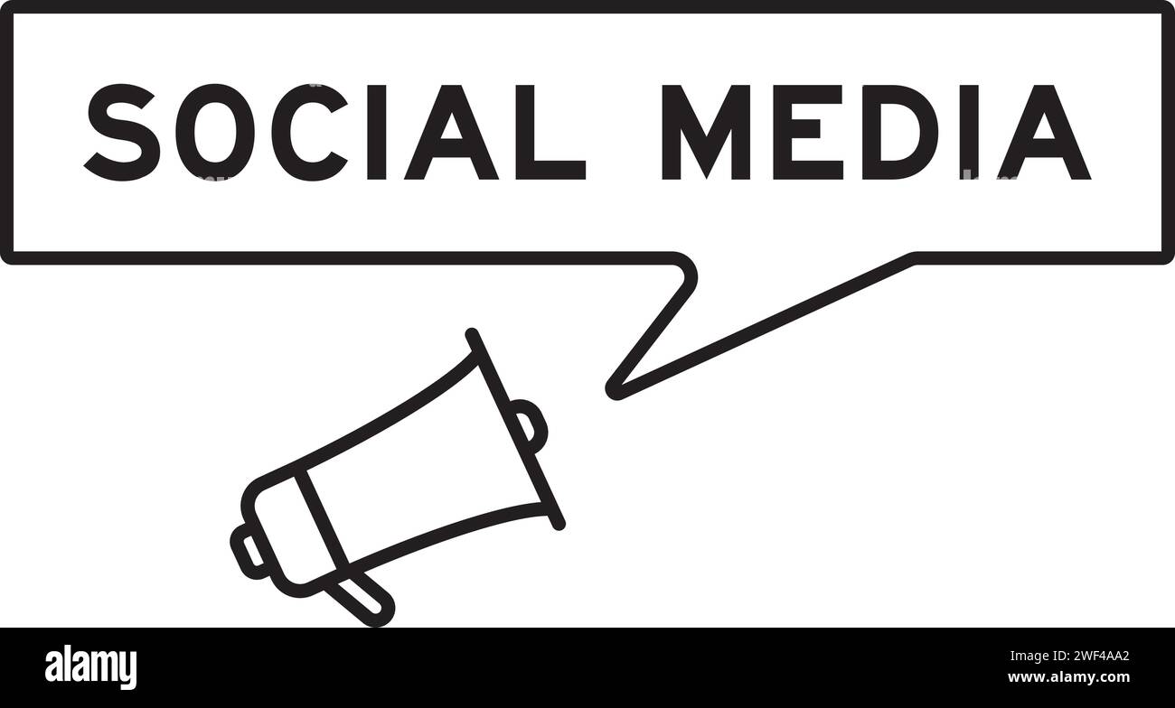 Megaphone icon with speech bubble in word social media on white background Stock Vector Image ...