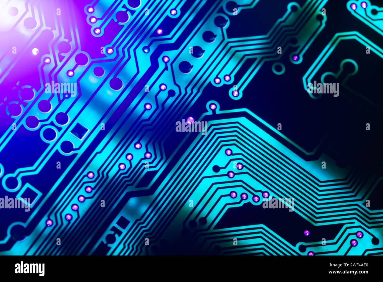 Electronic Circuit Board Close Up Background With Circuit Board Stock