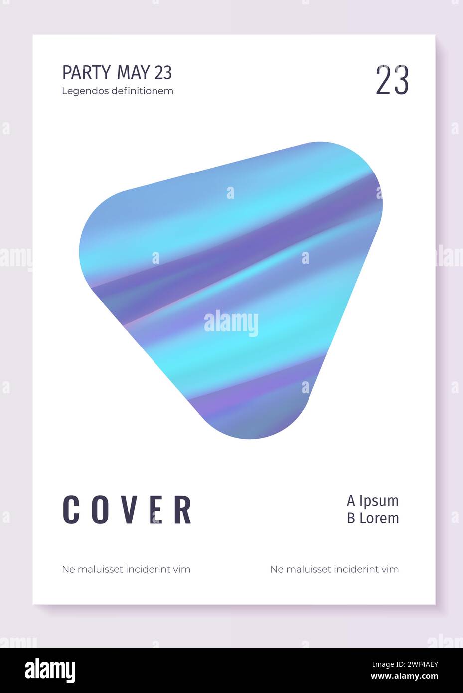 Holographic foil poster. Minimalist style cover design. Realistic ...