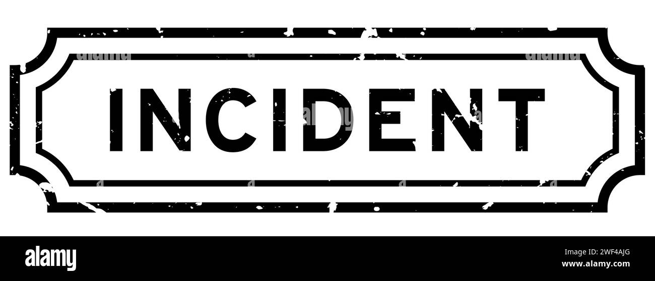 Grunge black incident word rubber seal stamp on white background Stock ...