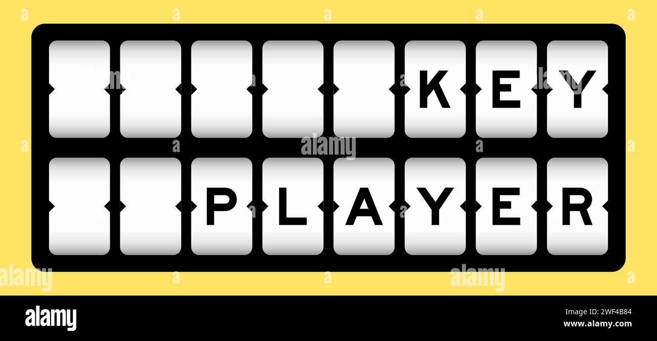 Black color in word key player on slot banner with yellow color ...