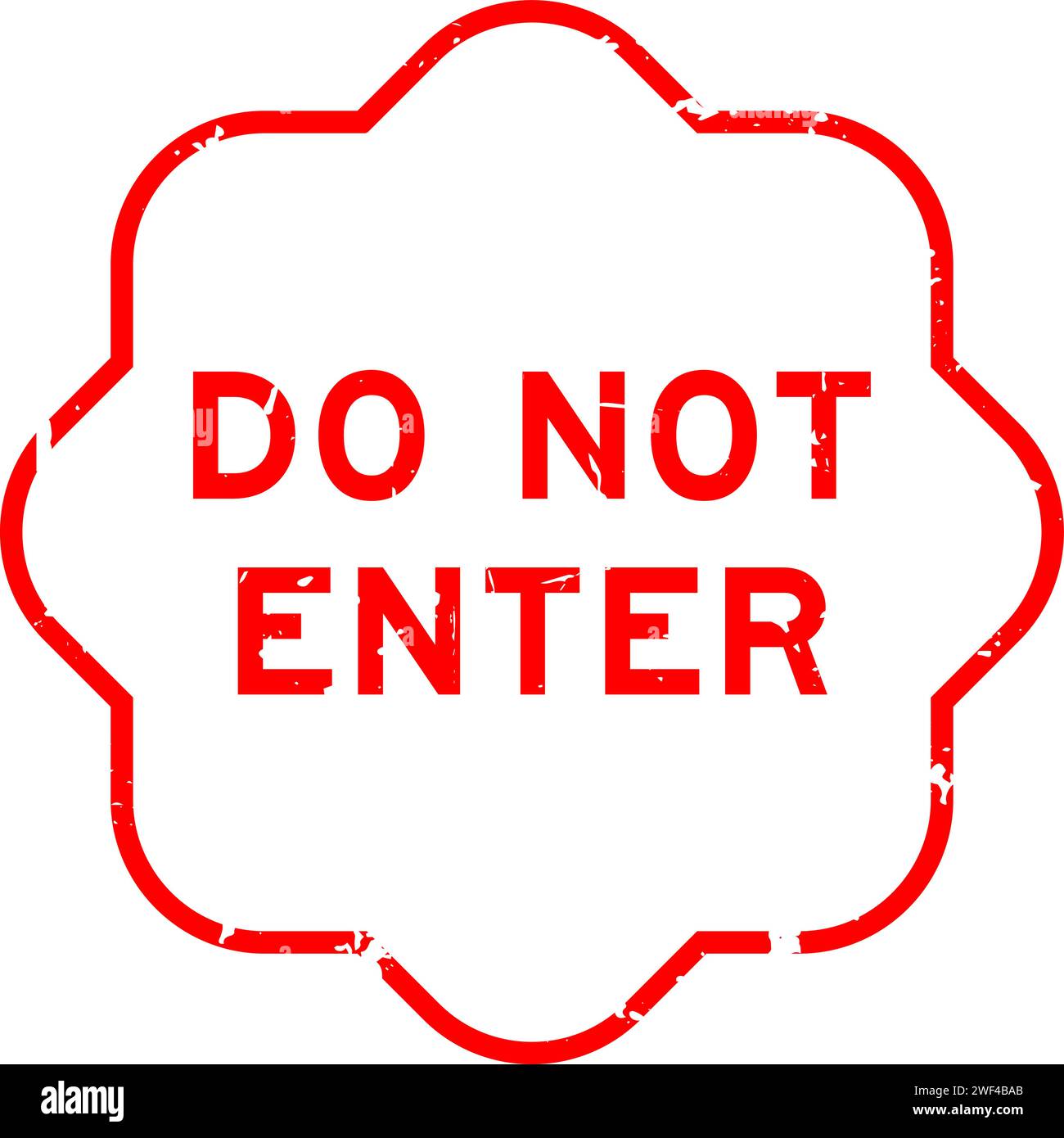 Grunge red do not enter word rubber seal stamp on white background ...