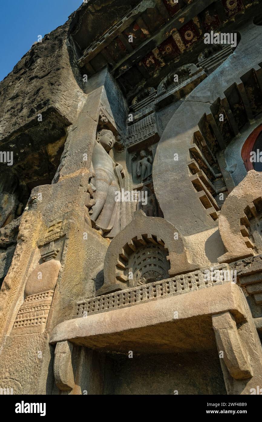 Ajanta, India - January 19, 2024: The Ajanta Caves are rock-cut ...
