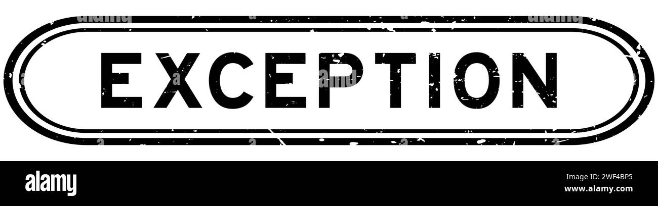 Grunge black exception word rubber seal stamp on white background Stock ...