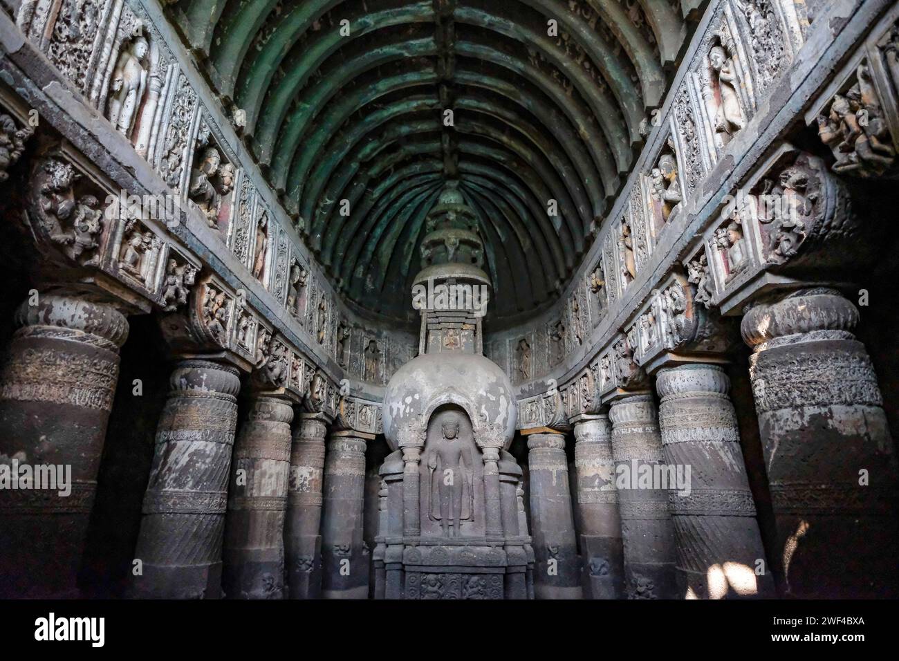 Ajanta, India - January 19, 2024: The Ajanta Caves are rock-cut ...