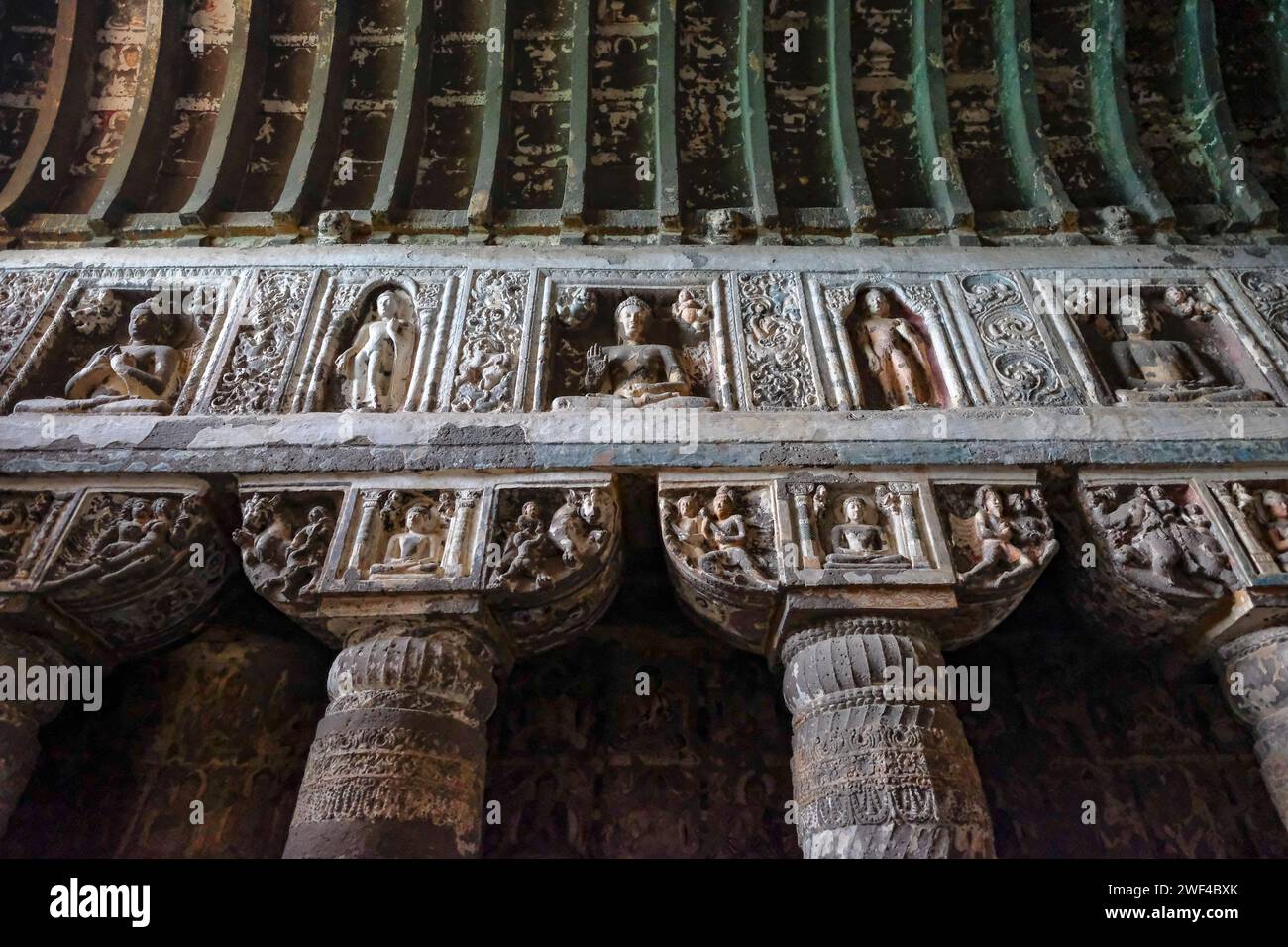 Ajanta, India - January 19, 2024: The Ajanta Caves are rock-cut ...