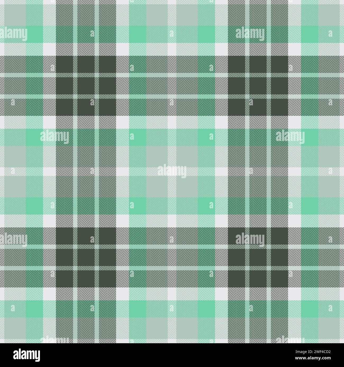 Plaid seamless pattern in green. Check fabric texture. Vector textile ...