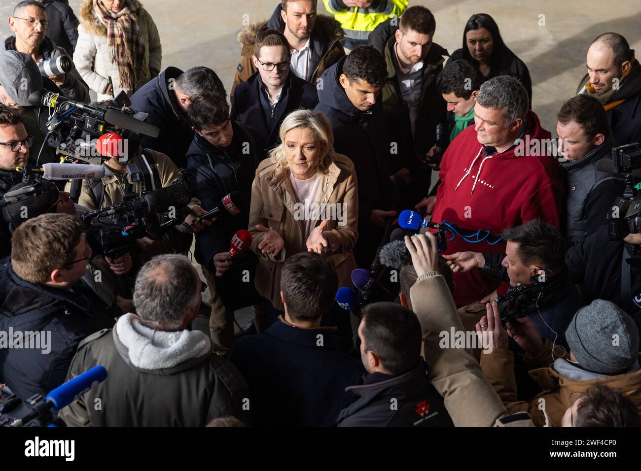 Radinghem En Weppes, France. 28th Jan, 2024. French President of the ...