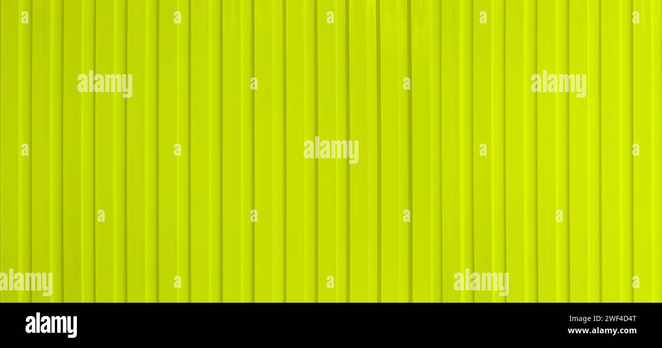 Wide surface of the yellow aluminum wall for background design Stock ...