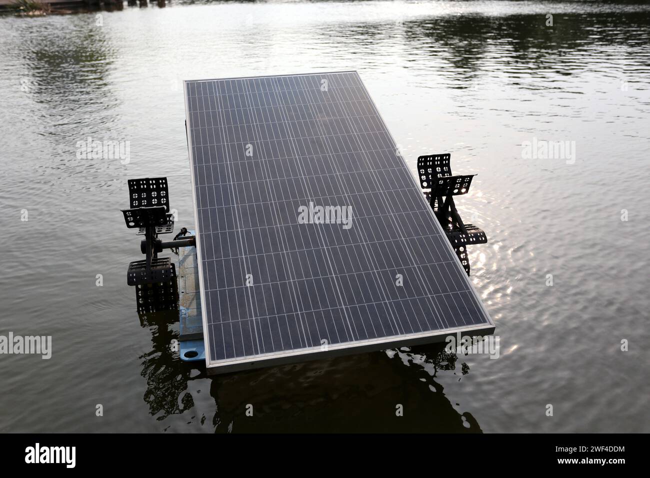 Solar water turbine with off system in a pond, Clean energy that can ...