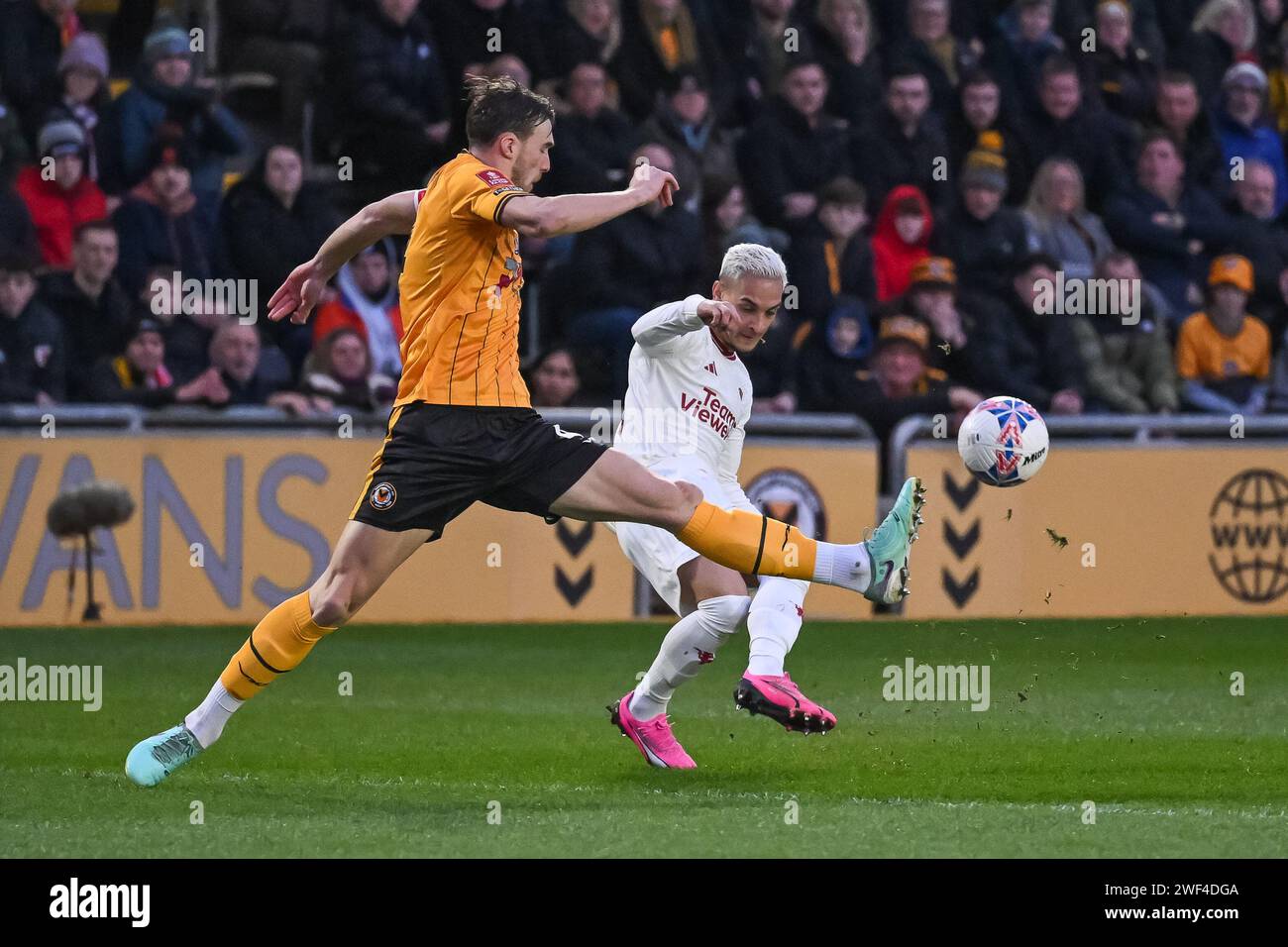 Antony of Manchester United shoots on goal during the Emirates FA Cup ...