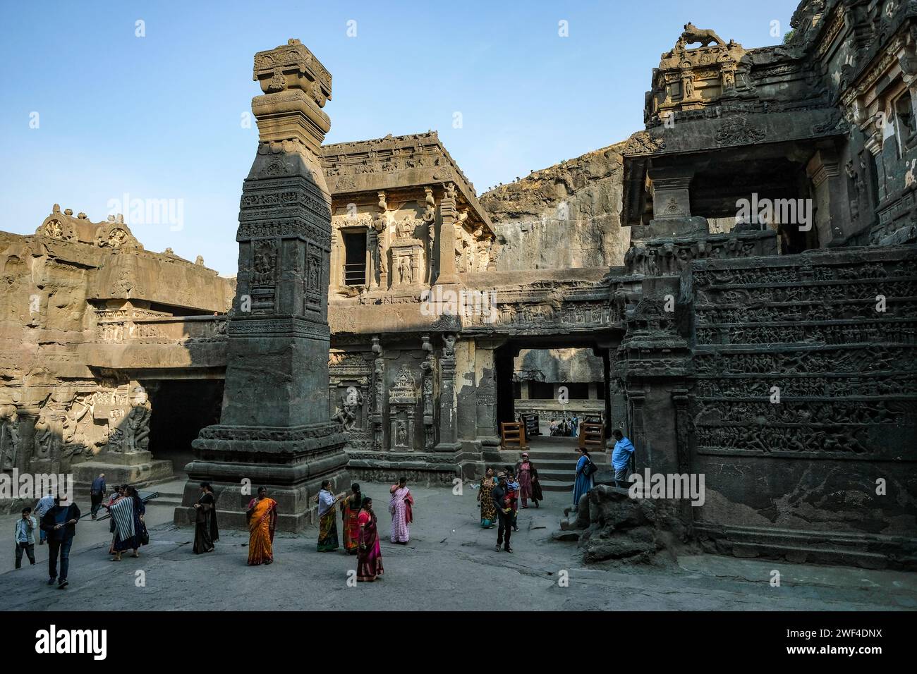 Ellora, India - January 22, 2024: Kailasa Temple in the Ellora Caves ...