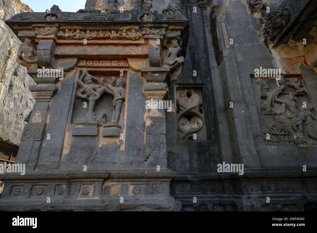 Ellora, India - January 22, 2024: Kailasa Temple in the Ellora Caves ...