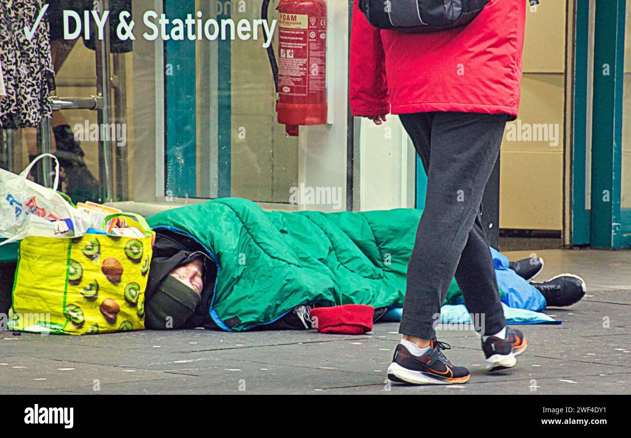 Glasgow, Scotland, UK. 23rd January, 2024. UK Weather: Miserable day ...