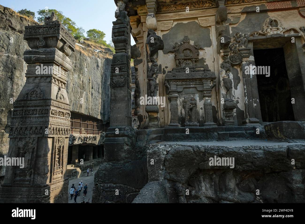 Ellora, India - January 22, 2024: Kailasa Temple in the Ellora Caves ...