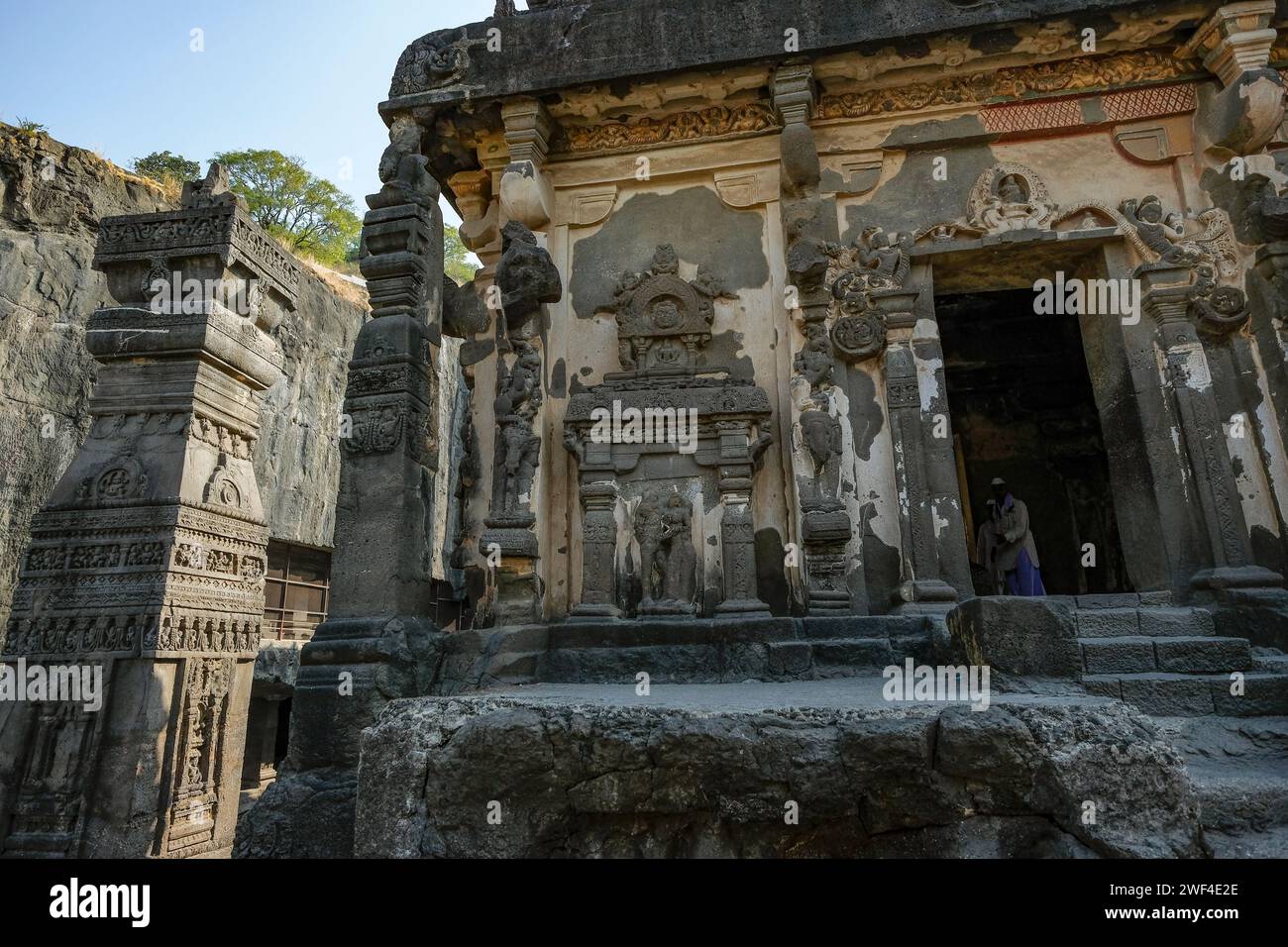 Ellora, India - January 22, 2024: Kailasa Temple in the Ellora Caves ...