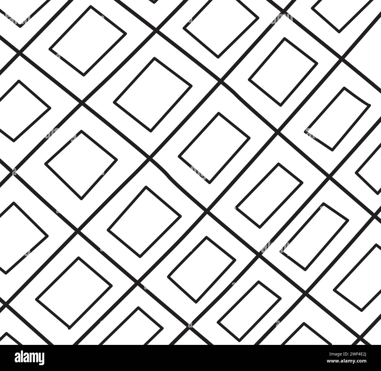 Black And White Hand Drawn Rectangle Line Pattern Background Stock ...