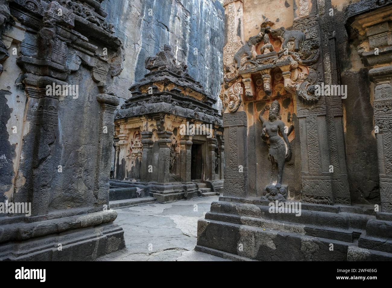 Ellora, India - January 22, 2024: Kailasa Temple in the Ellora Caves ...