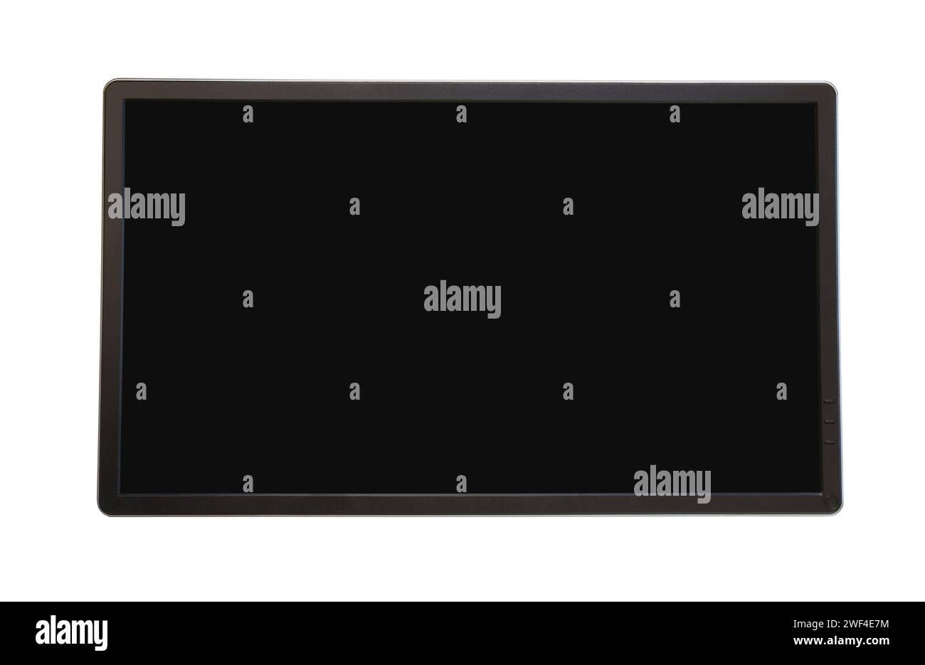 Front Black computer screen or PC monitor isolated on white background ...