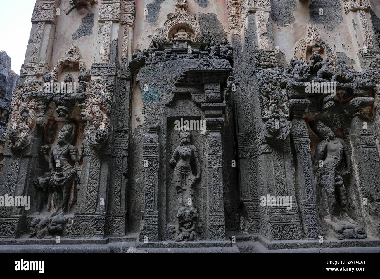 Ellora, India - January 22, 2024: Kailasa Temple in the Ellora Caves ...