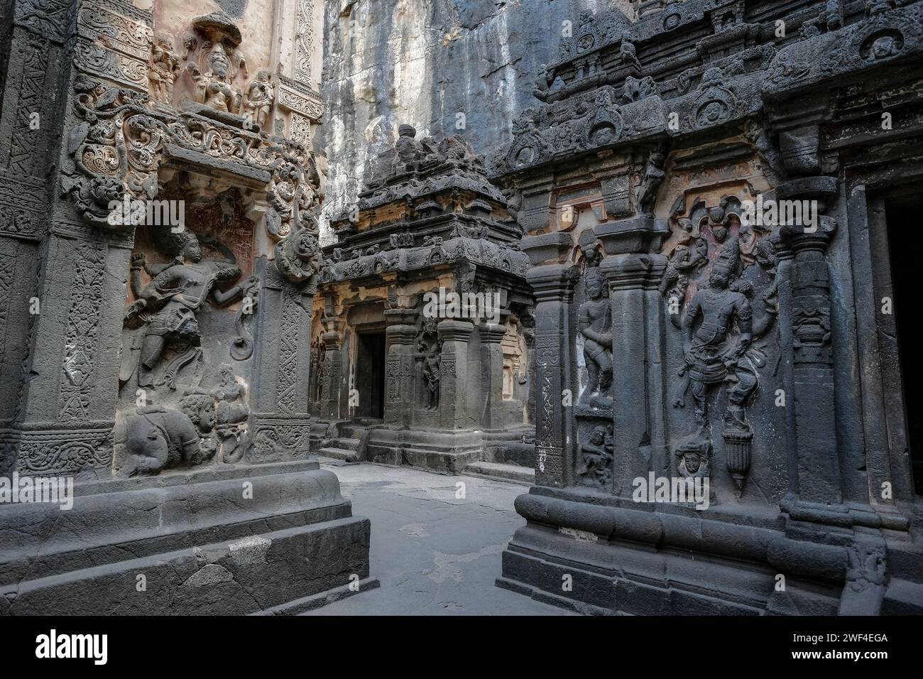 Ellora, India - January 22, 2024: Kailasa Temple in the Ellora Caves ...