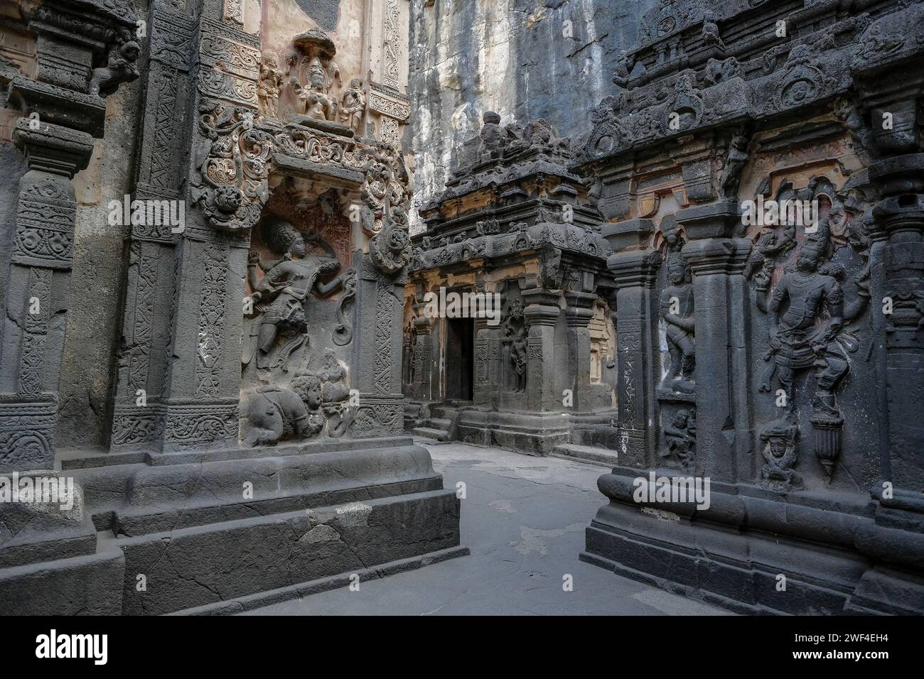 Ellora, India - January 22, 2024: Kailasa Temple in the Ellora Caves ...