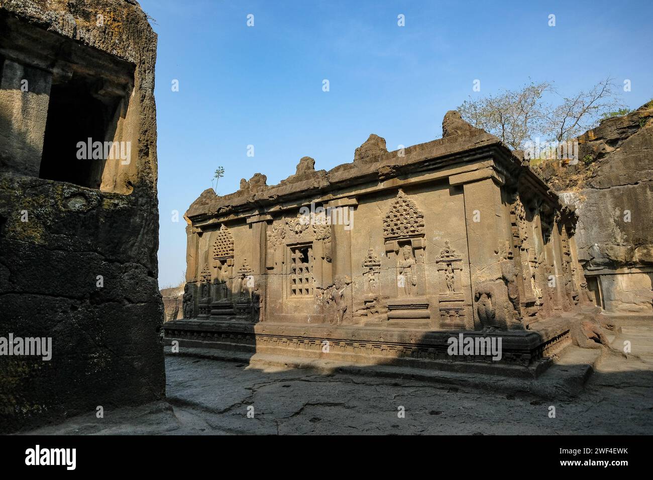 Ellora, India - January 22, 2024: Ellora Caves are a rock-cut cave ...