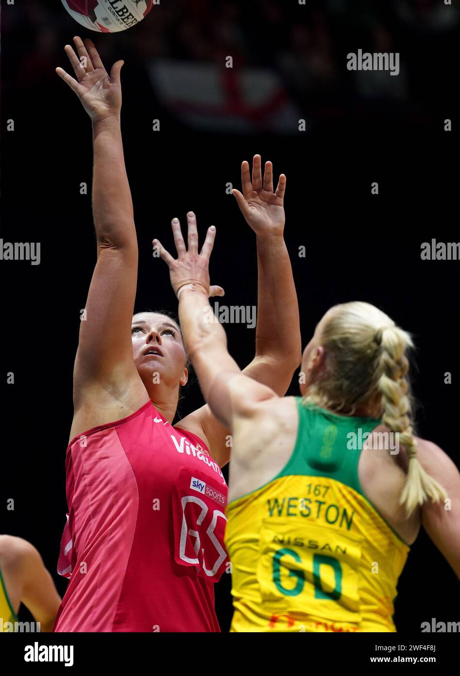 England's Eleanor Cardwell (left) shoots during the final of the 2024 ...