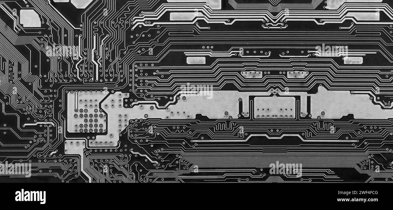 Wide Black Computer motherboard surface of technology background for ...