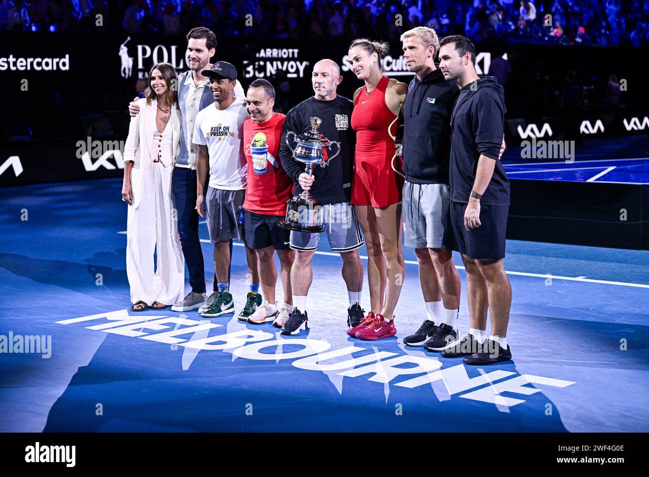 Melbourne, Australia. 27th Jan, 2024. Aryna Sabalenka with her team and ...
