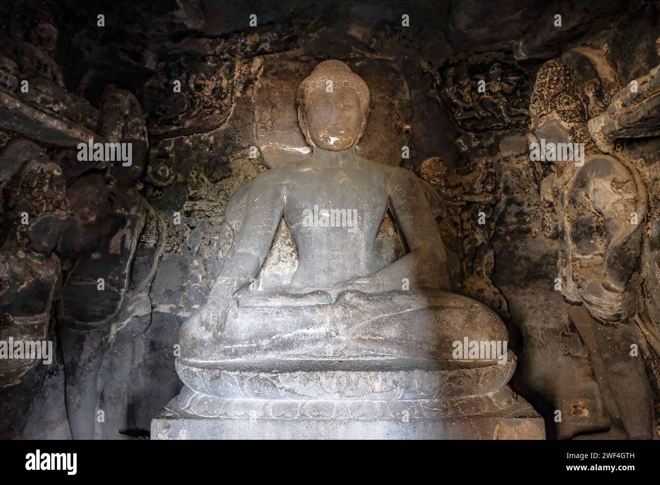 Ellora, India - January 22, 2024: Ellora Caves are a rock-cut cave ...