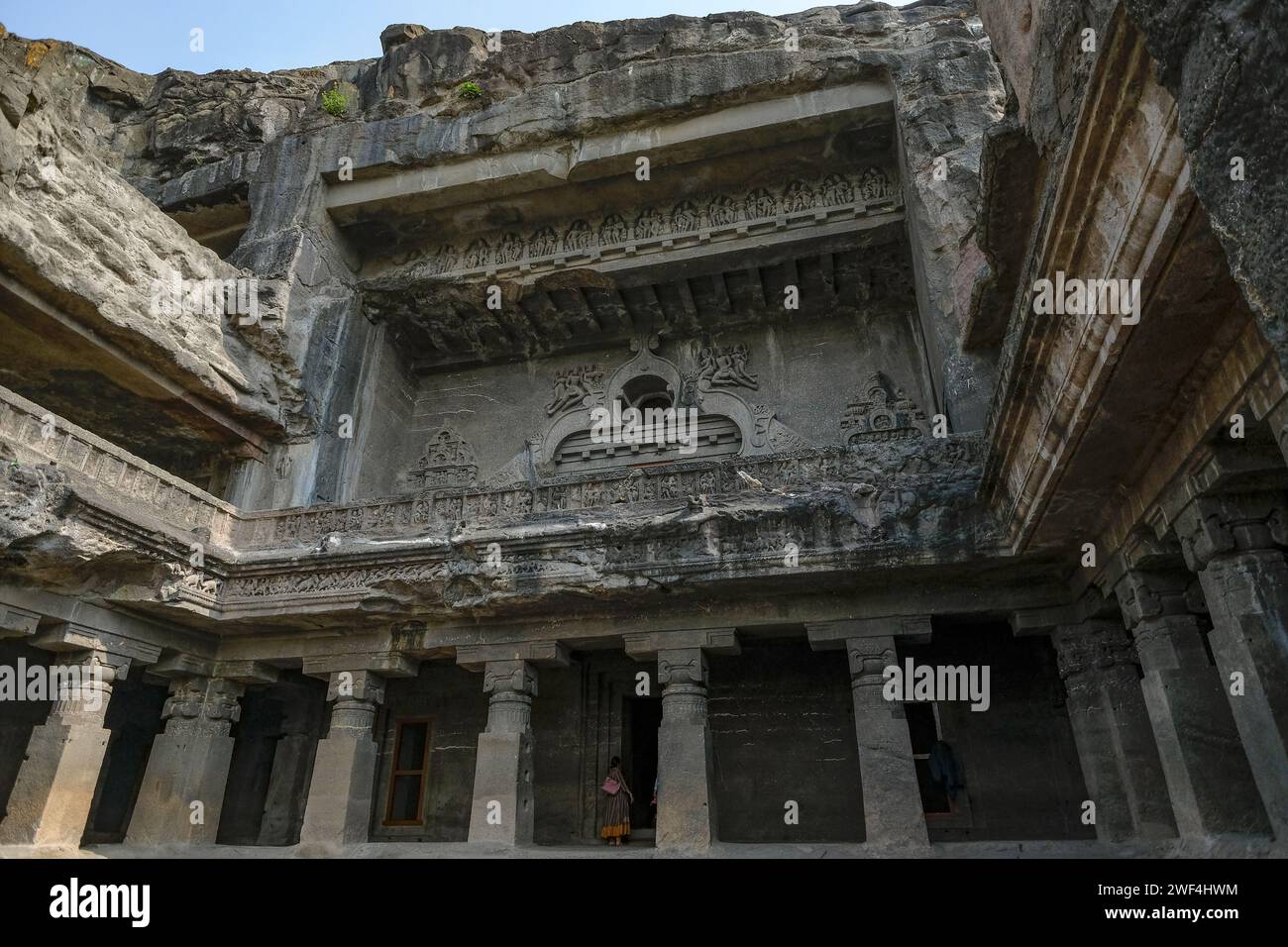 Ellora, India - January 22, 2024: Ellora Caves are a rock-cut cave ...