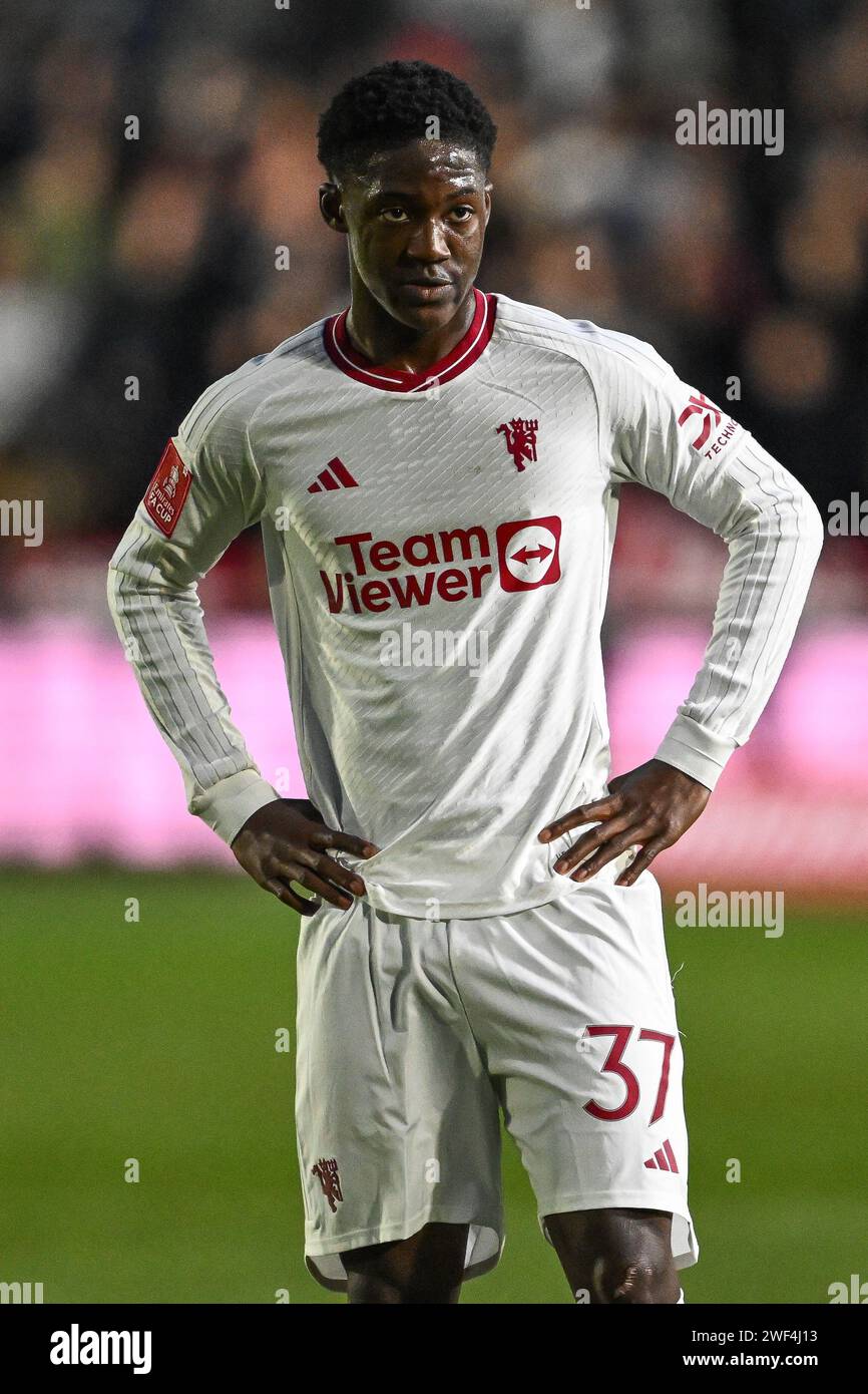Kobbie Mainoo of Manchester United during the gameduring the Emirates ...