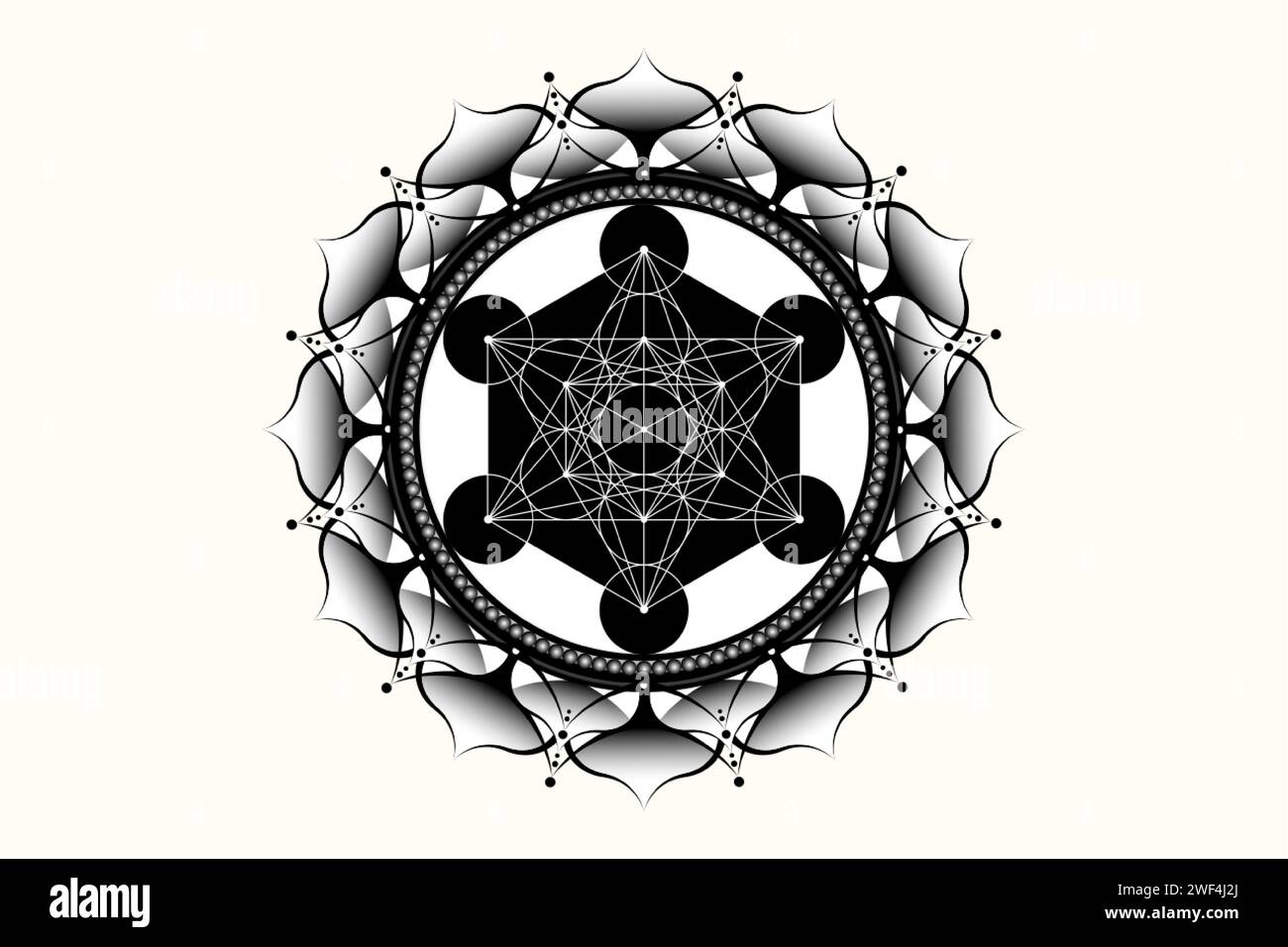 Sacred mandala of Metatrons Cube, Mystical Flower of Life. Sacred ...