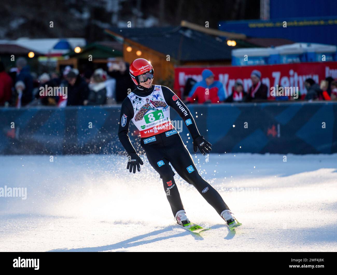 Karl Geiger (Deutschland) im Ziel, AUT, FIS Skiflug Weltmeisterschaft ...