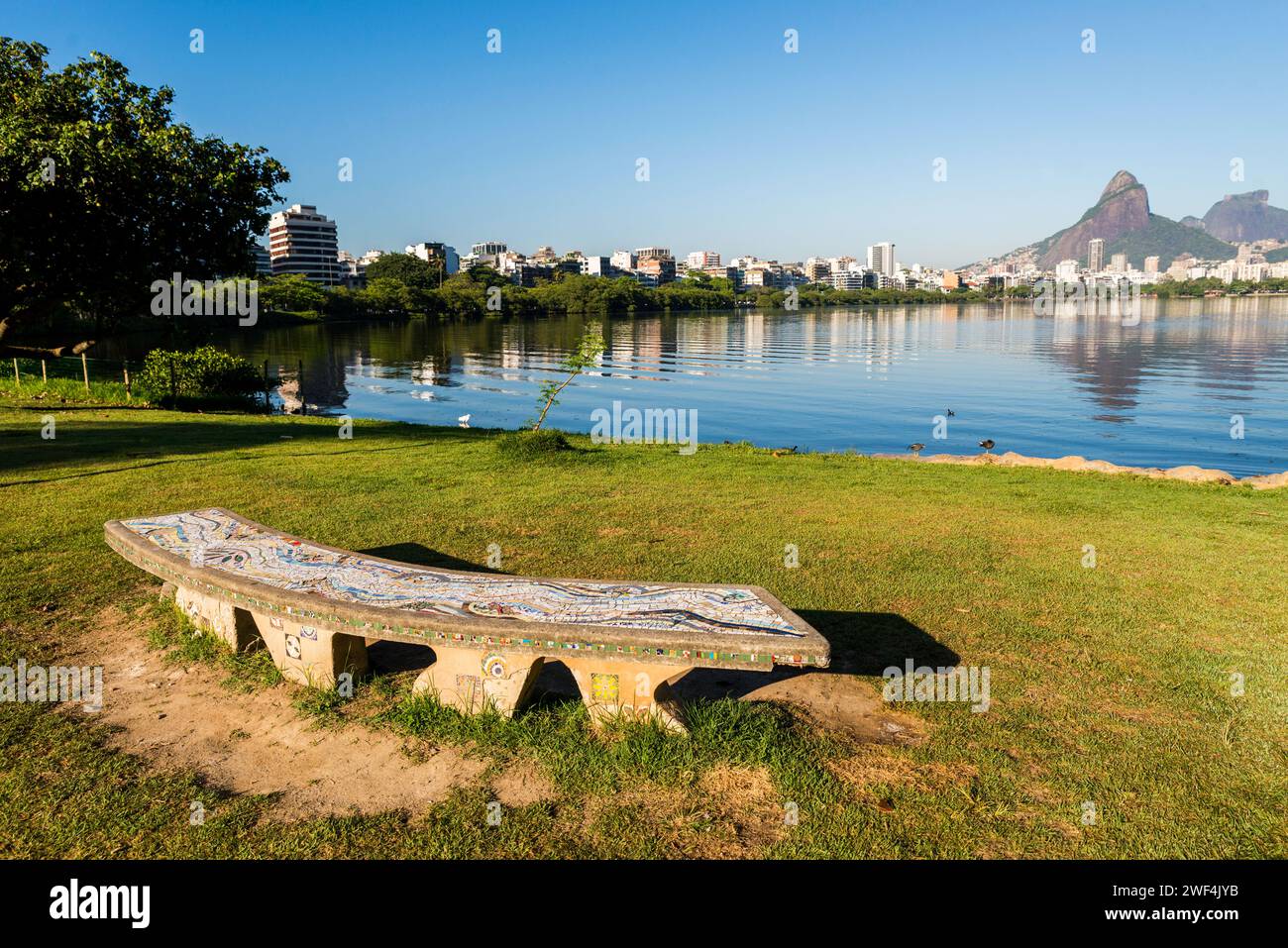 Rio de Janeiro, Brazil - September 19, 2023: A mosaic bench, inspired ...