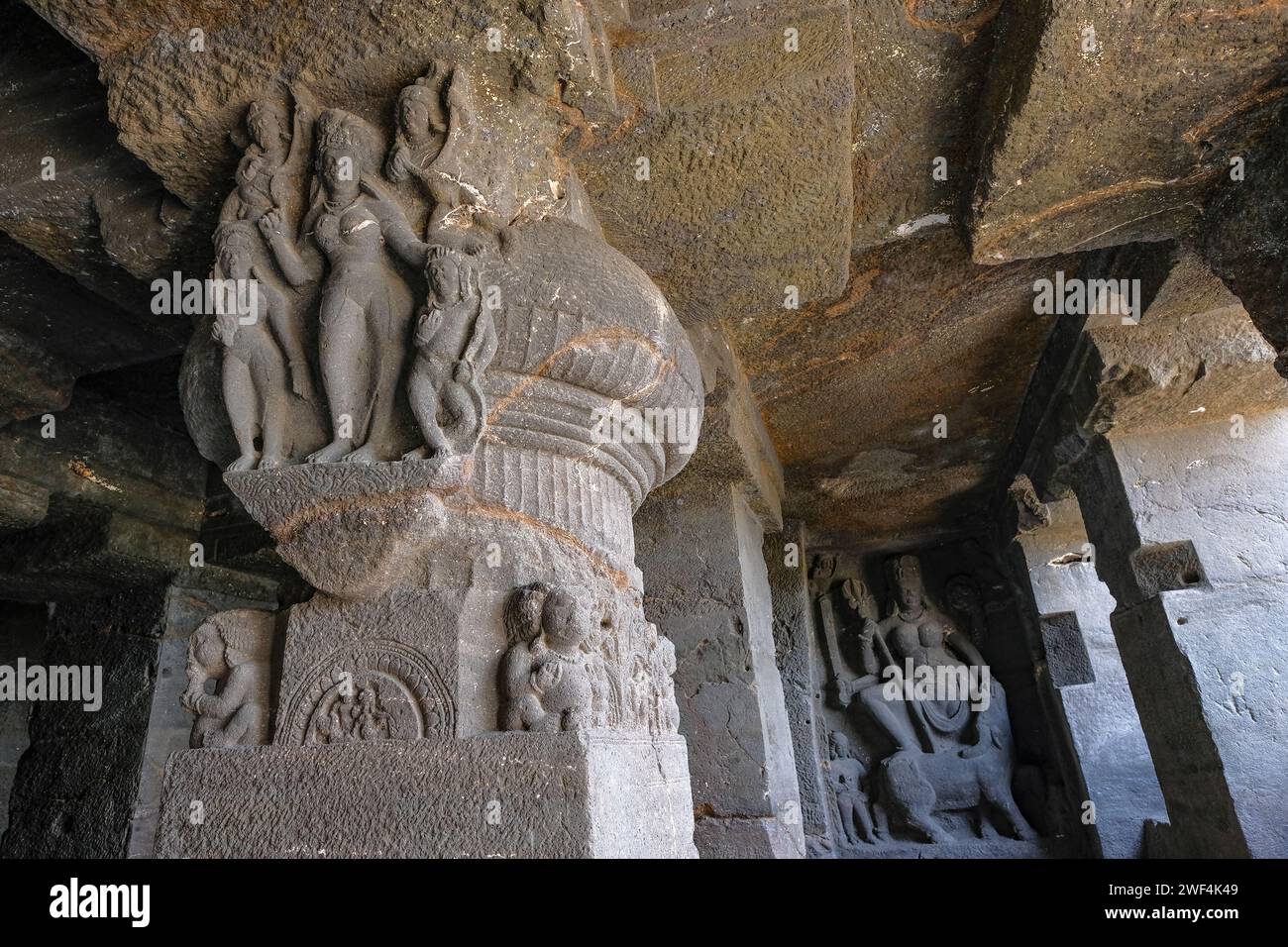 Ellora, India - January 22, 2024: Ellora Caves are a rock-cut cave ...