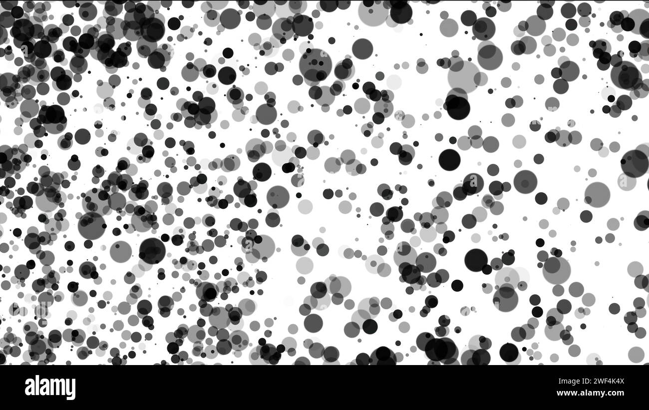 Black particles on a white background. Computer generated 3d render ...