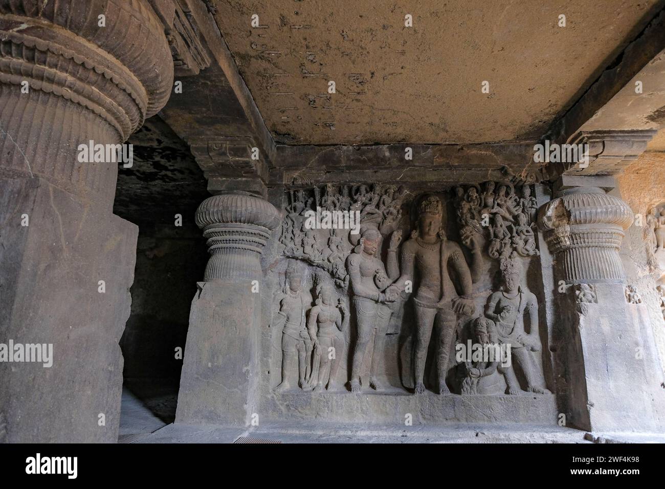 Ellora, India - January 22, 2024: Ellora Caves are a rock-cut cave ...