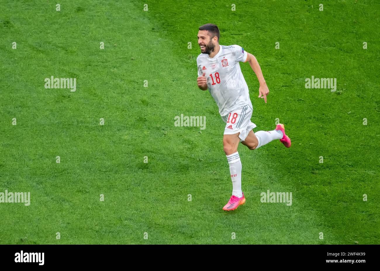 Saint Petersburg, Russia – July 2, 2021. Spain national football team left-back Jordi Alba ...