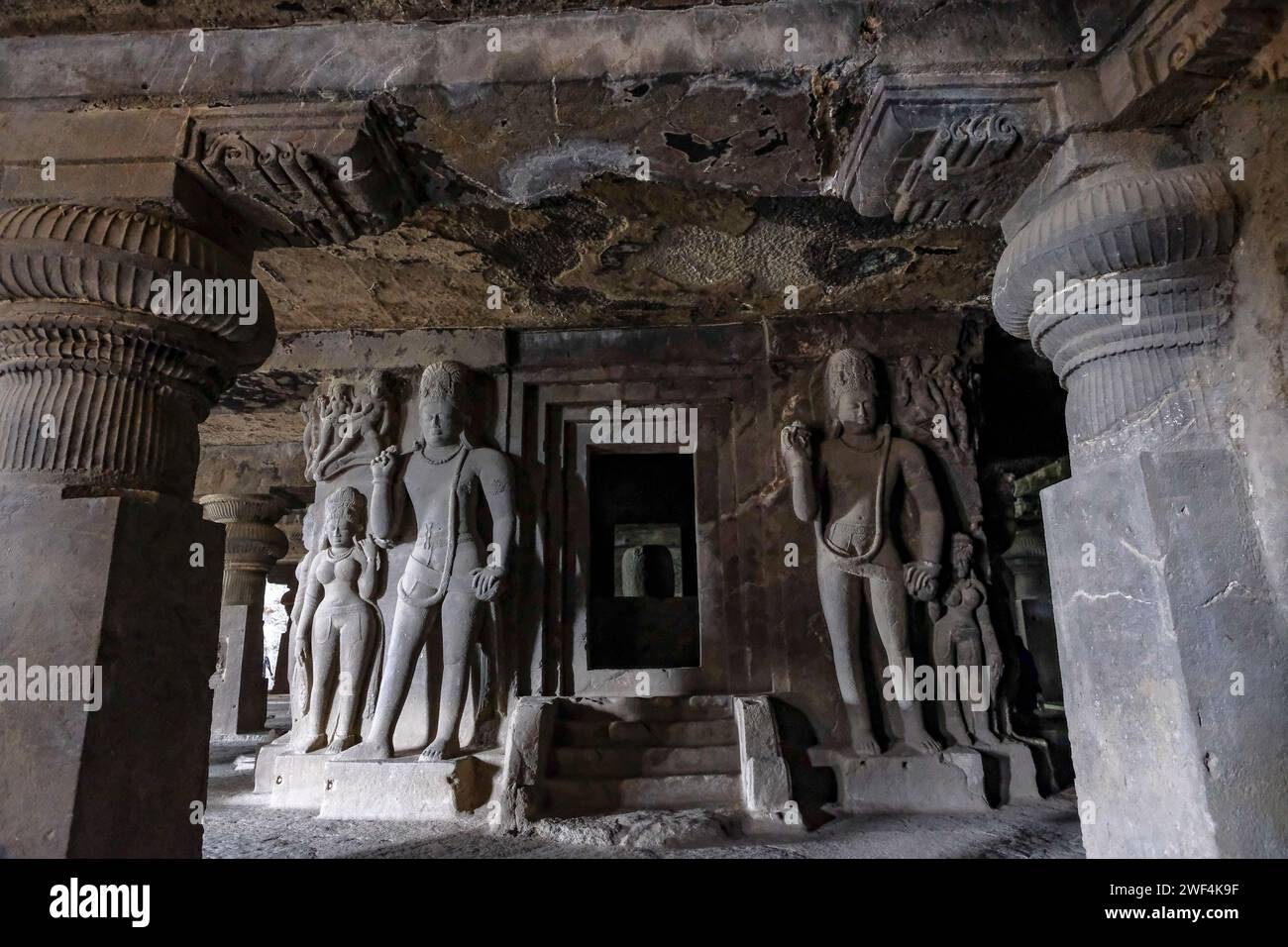 Ellora, India - January 22, 2024: Ellora Caves are a rock-cut cave ...