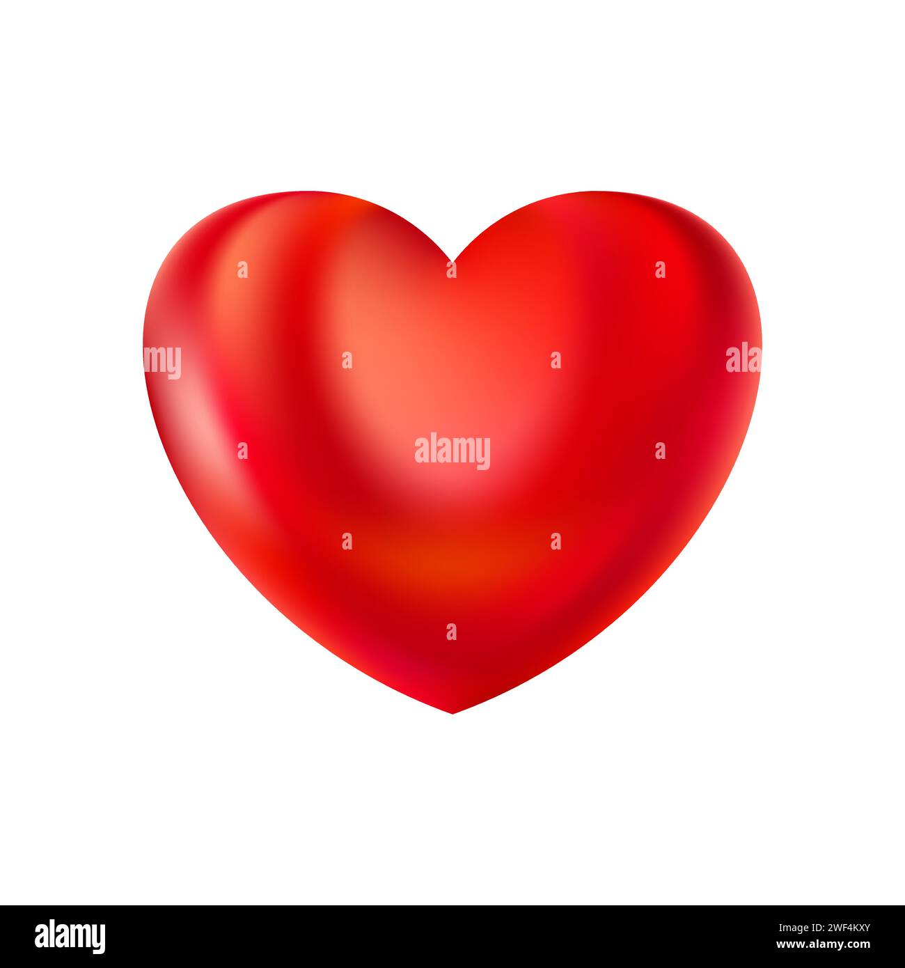 Red realistic heart icon on white background. 3d vector illustration Stock Vector Image & Art ...