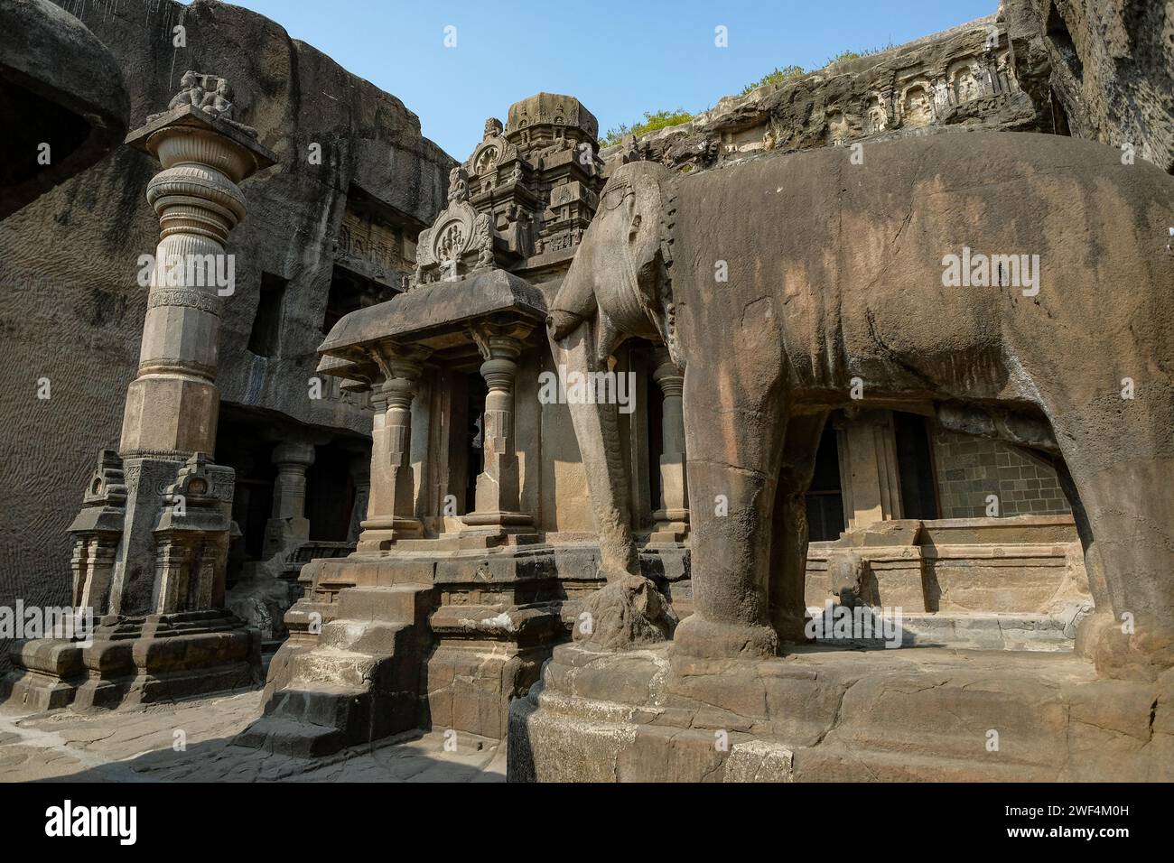 Ellora, India - January 22, 2024: Ellora Caves are a rock-cut cave ...