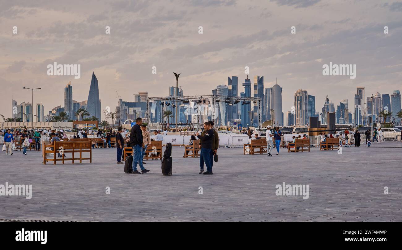 Souq Waqif Doha, Qatar main street sunset shot showing locals and ...