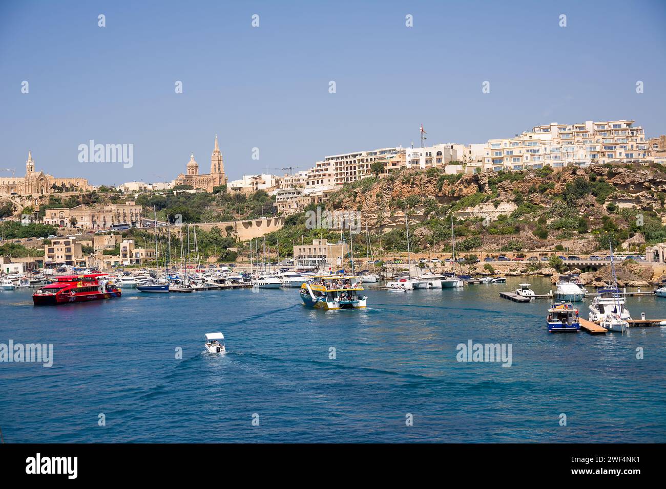 Mgarr, Malta - 19 June, 2023: Mgarr and its port on the island of Gozo ...