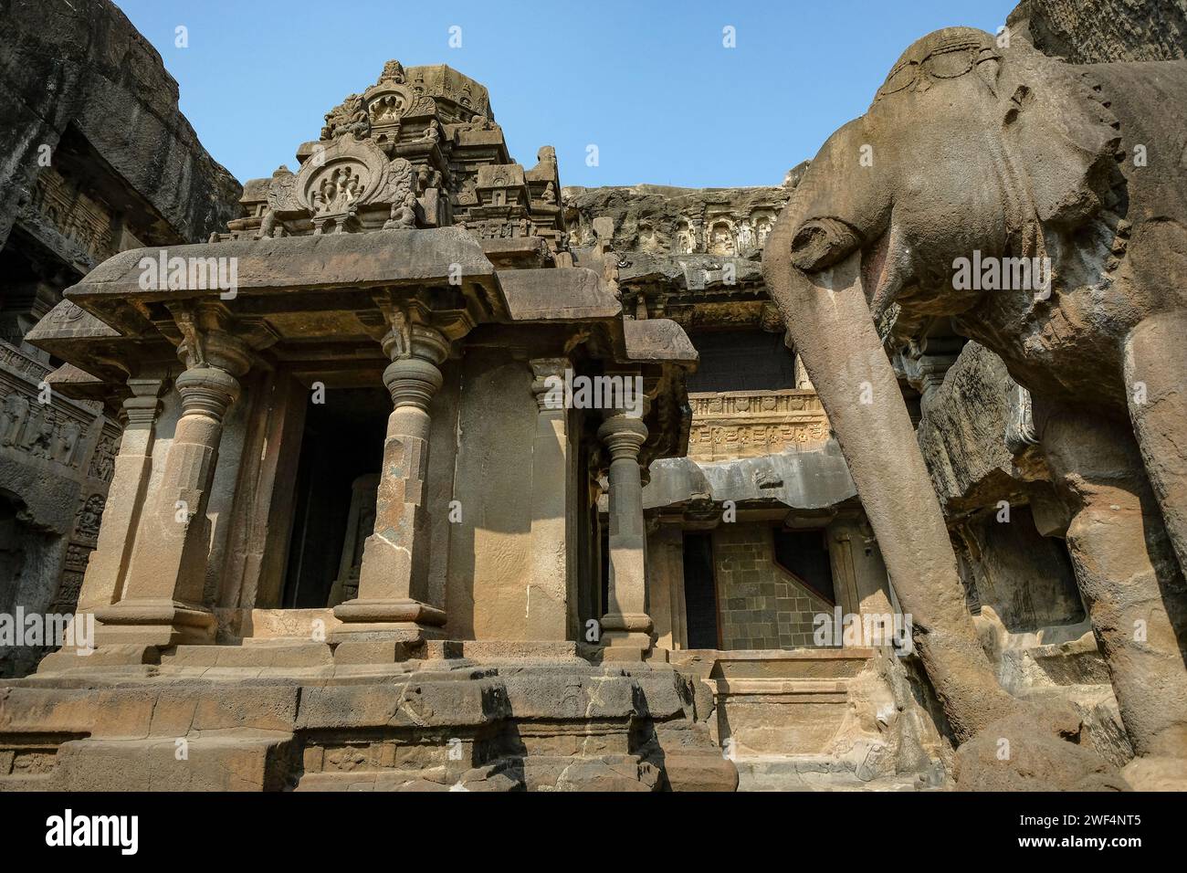 Ellora, India - January 22, 2024: Ellora Caves are a rock-cut cave ...
